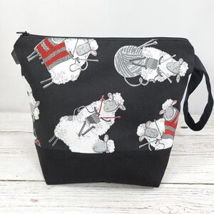 Project Bag for Knitting "knitting Sheep" With Zipper, Crochet Project ...