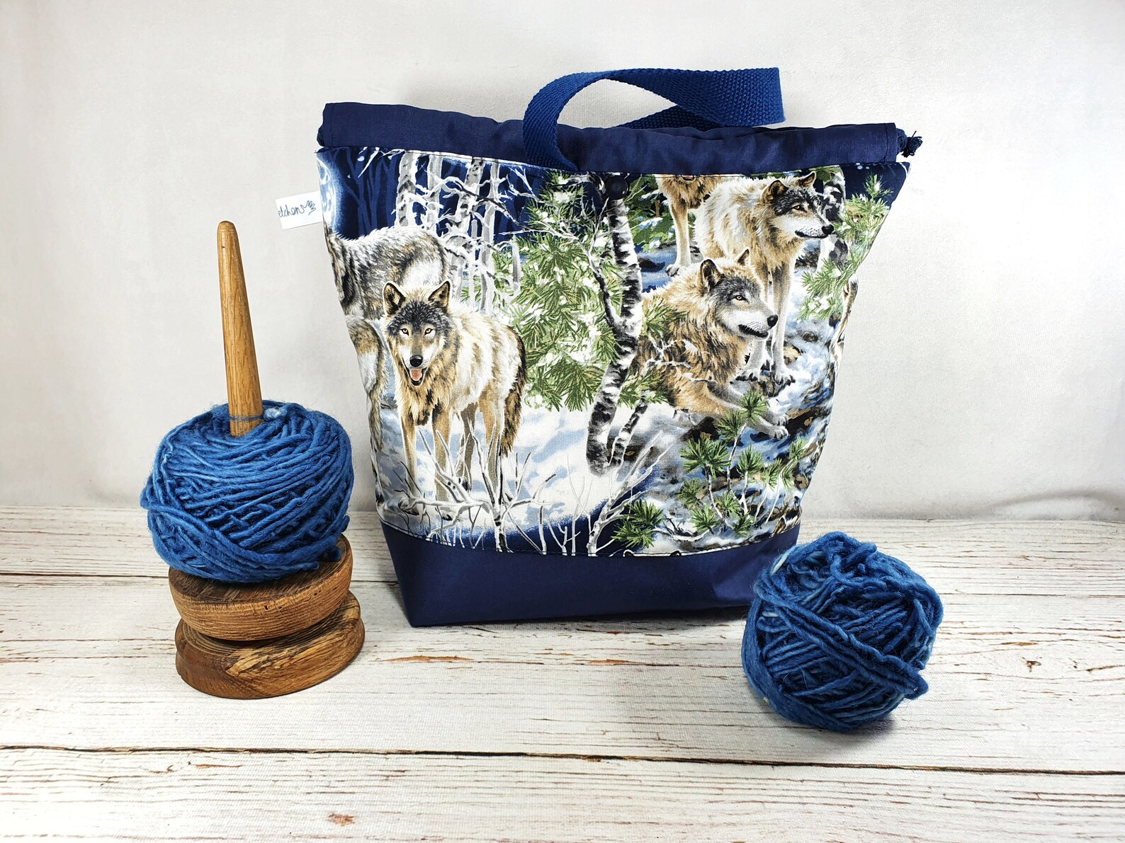 Crafting Project Bag With Wolves Size M - Etsy