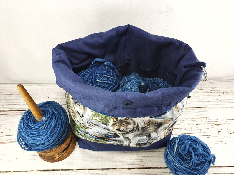 Crafting Project Bag With Wolves Size M - Etsy