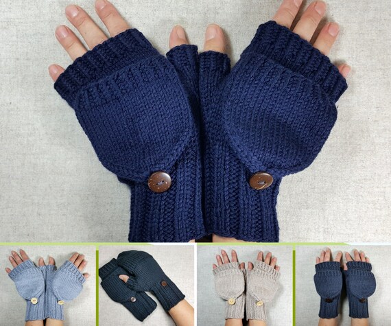 Convertible Mittens 3 Sizes Hand Knitted Eco Accessories | Etsy