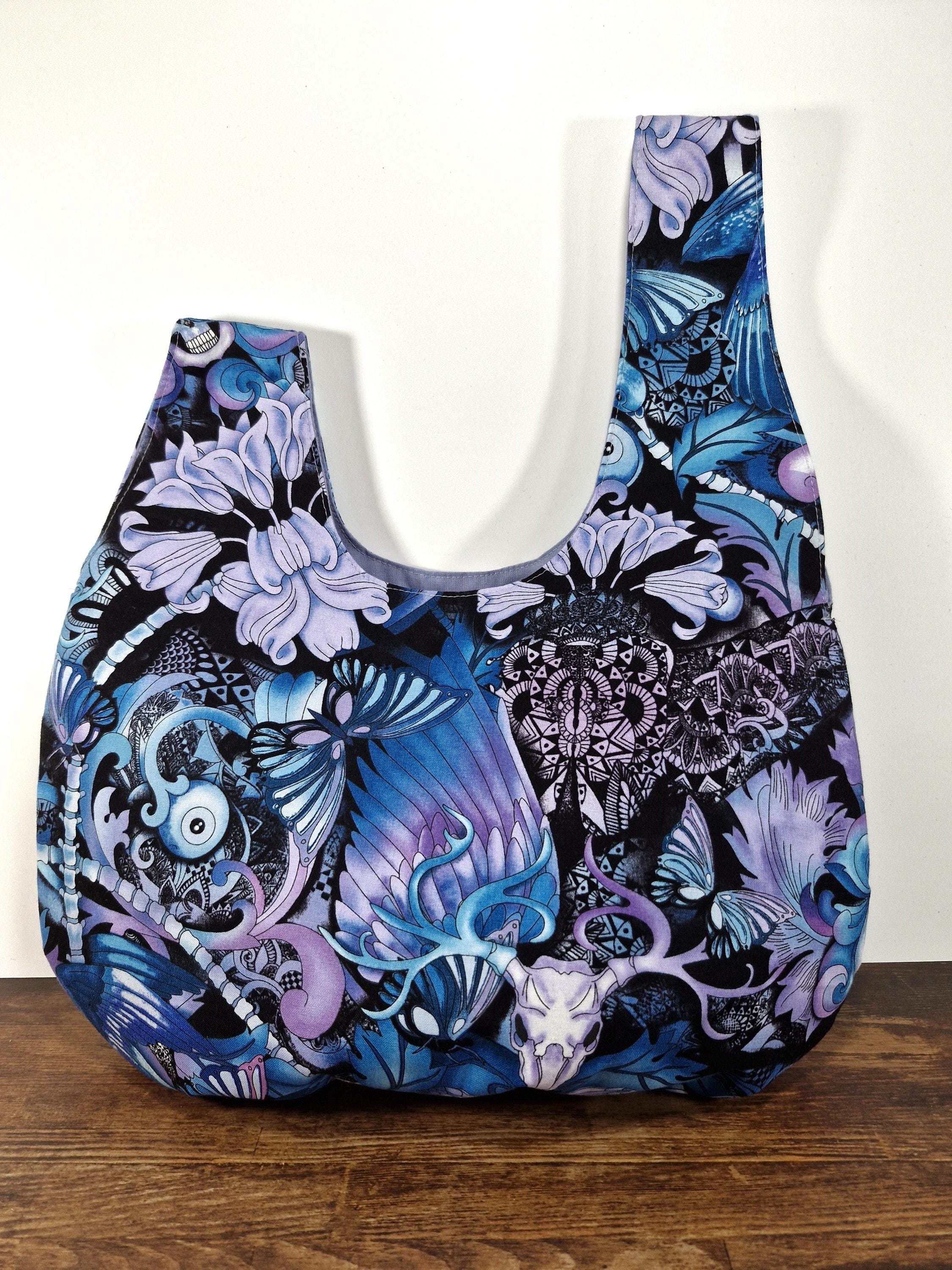 Sac à projets Tattoo Skull Purple Turquoise pour votre tricot - Etsy France