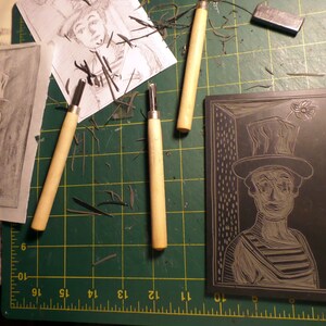 ORIGINAL LINOCUT Print, 6 X 8, Small Size Art, Marcel Marceau, Bip the ...