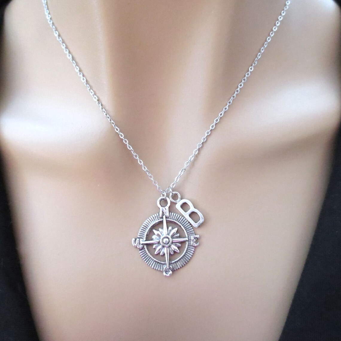 Personalized, Letter, Initial, Compass, Silver, Bracelet/ Anklet, Sail ...