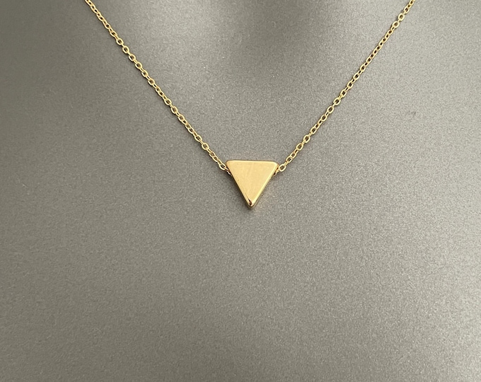 Triangle Necklace, Sterling Silver Geometric Necklace With Small ...
