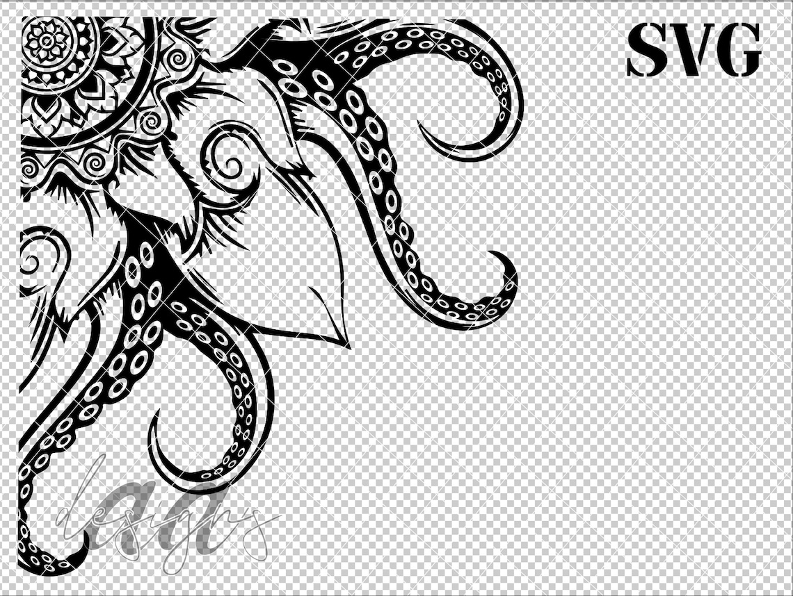 Corner Mandala SVG, Quarter Mandala SVG, Mandala SVG, Octopus Svg ...