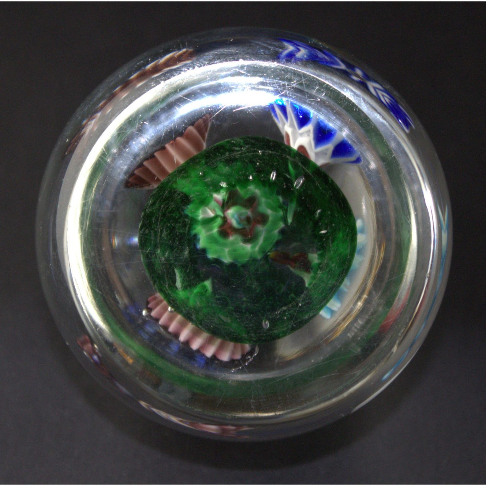 Vintage Lampwork Glass Paperweight With Intricate Floral Italian Design ...