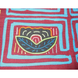 Handstitched Kuna Mola Textile Art Burgandy Wall Hanging 13" X 9 ...