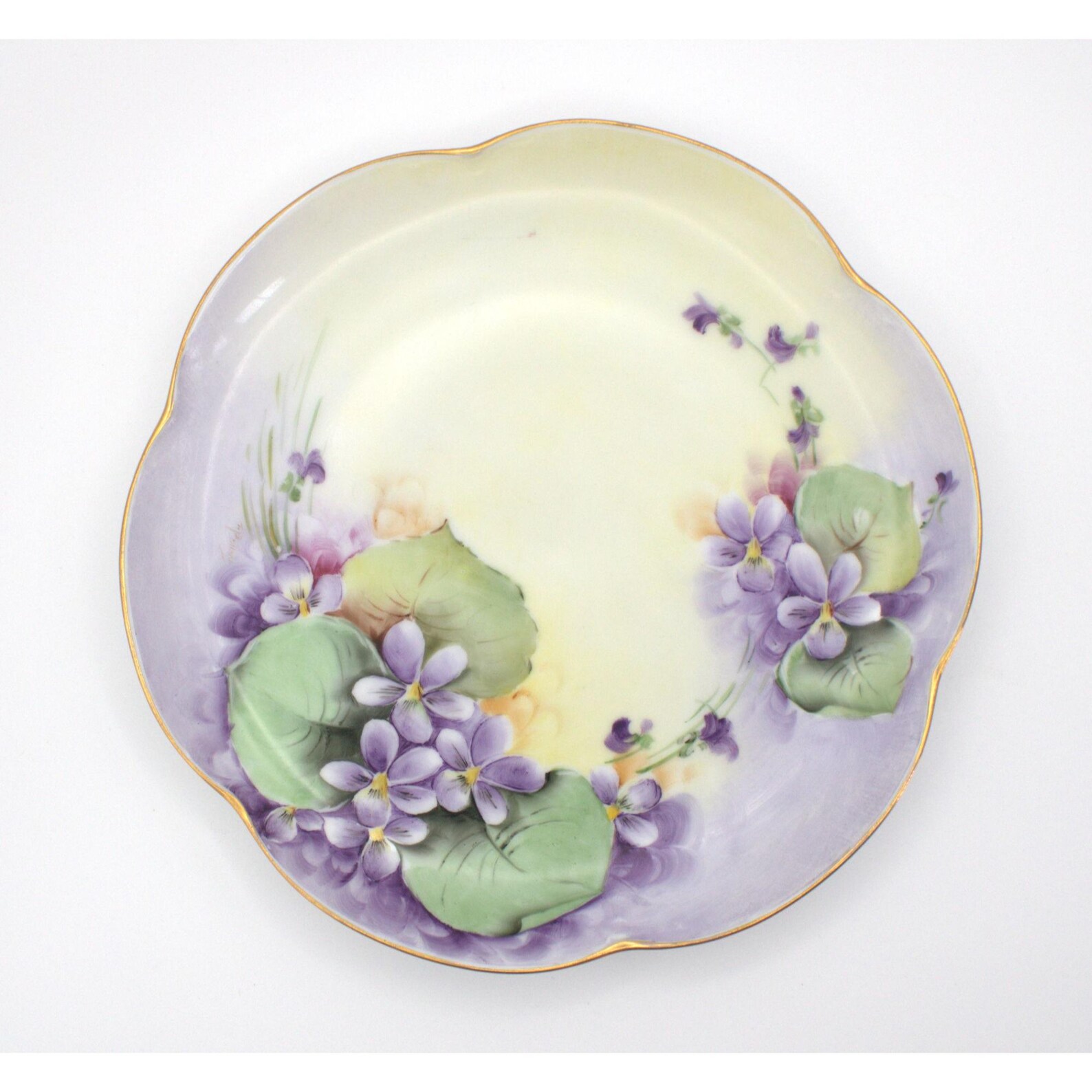 Vintage Hutschenreuther Bavaria Violet Floral Plate German Porcelain ...