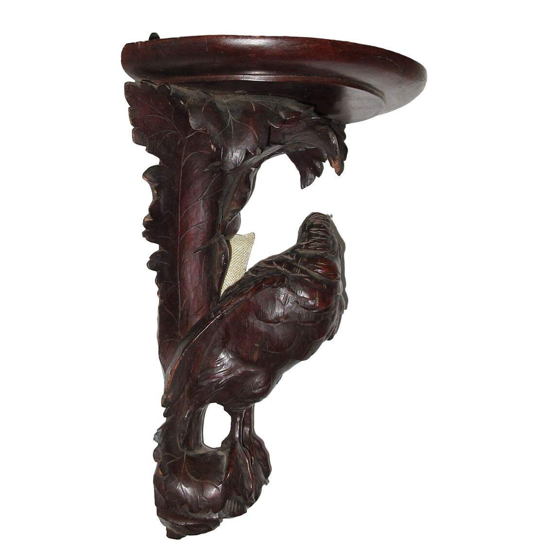 Antique Black Forest Solid Wood Hand-carved Rustic Bird Wall Shelf ...