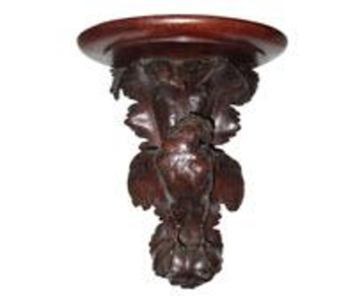Antique Black Forest Solid Wood Hand-carved Rustic Bird Wall Shelf ...