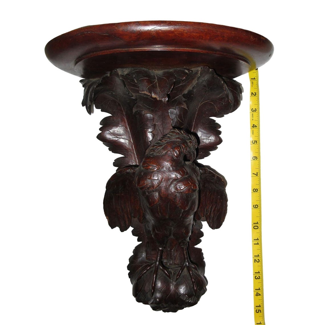 Antique Black Forest Solid Wood Hand-carved Rustic Bird Wall Shelf ...