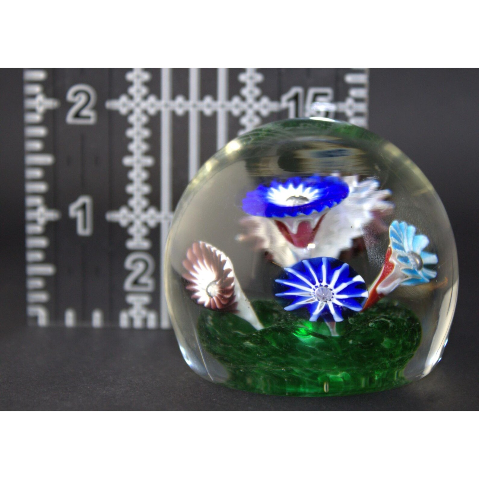 Vintage Lampwork Glass Paperweight With Intricate Floral Italian Design ...