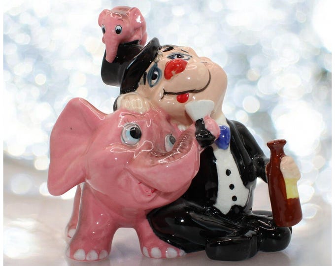 Vintage Kreiss 'good Time Charlie' Pink Elephants Figurine – Mid ...