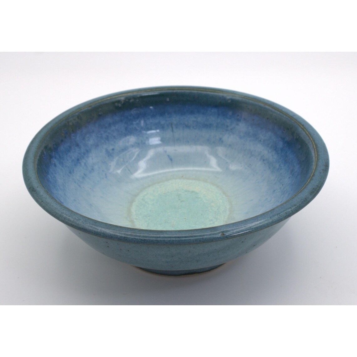 Handmade Studio Pottery Ombre Turquoise Glaze Stoneware Ceramic Bowl ...