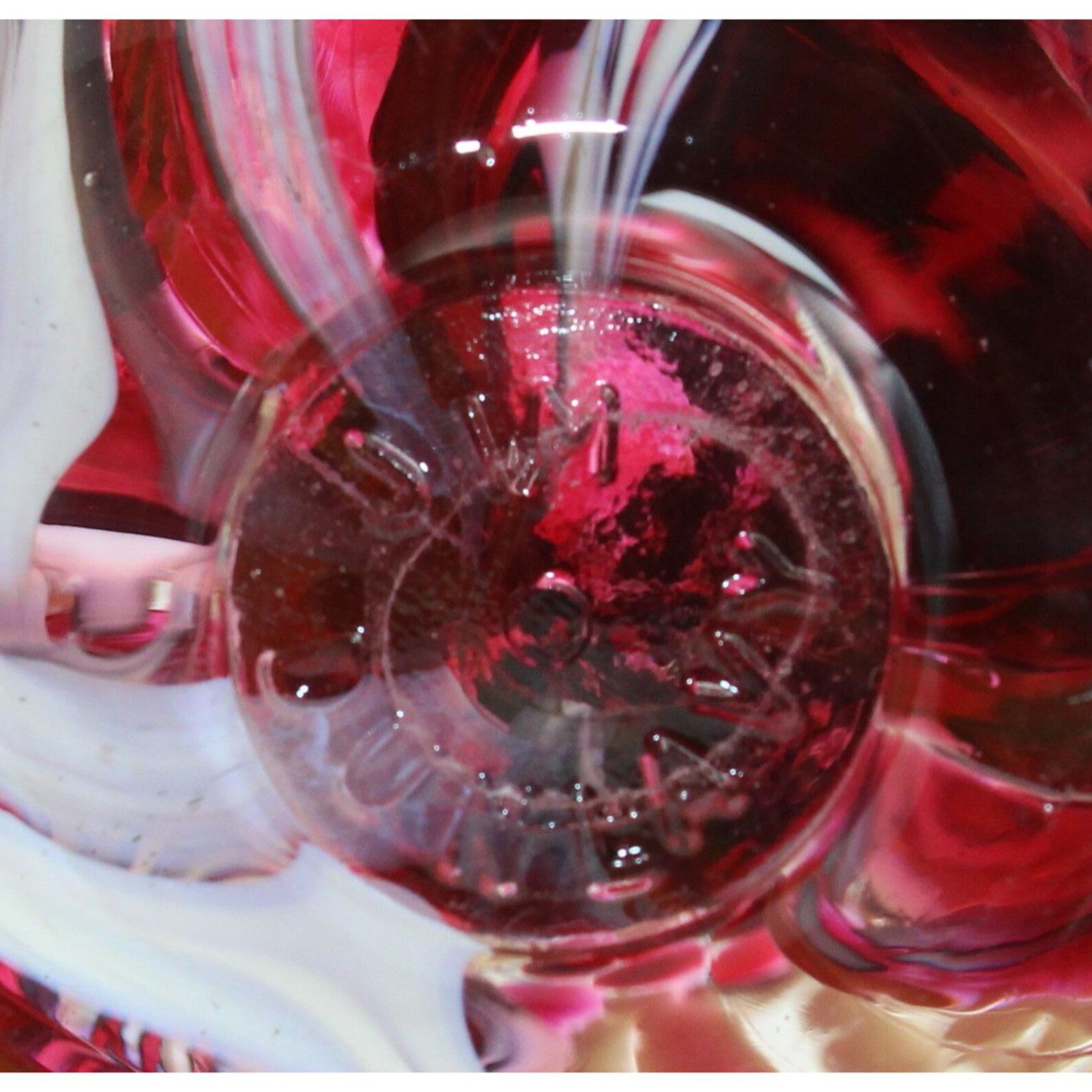 Jim Dunlavy Red & White Swirl Art Glass Paperweight Vintage-inspired ...