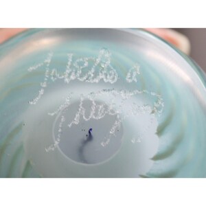 Handcrafted Glass Paperweight, Blue Swirling Art Design, Signed, 2.5 ...