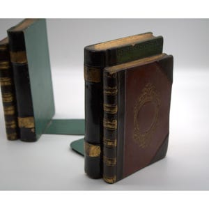Vintage Leather & Wood Bookend Antique Pair of Early 20th Century ...