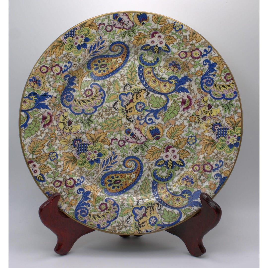 Vintage Fenton Old Foley Ware Chintz Plate Paisley Floral Transferware ...