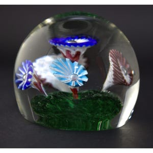 Vintage Lampwork Glass Paperweight With Intricate Floral Italian Design ...