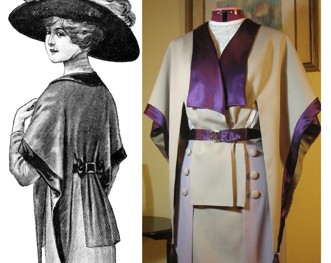 1912 Cape-jacket Sewing Pattern: Titanic Era Mantelet, 2 Sizes S/M & L ...