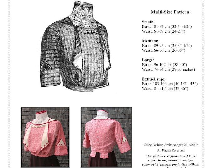 1912 Silk Blouse Sewing Pattern: Titanic Era, 4 Sizes Included (PDF ...