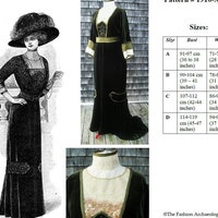 1910s Day Dress Pdf Pattern for up to 60" Bust From Antique Garment (24 ...