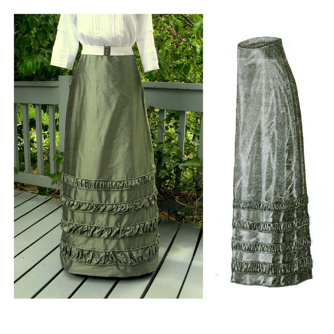 1912 Taffeta Skirt Sewing Pattern: Titanic Era Fashion (multi-size PDF ...