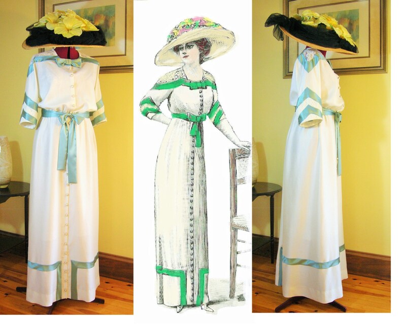 1912 Afternoon Gown Sewing Pattern: Titanic Era Dress (sizes SM-XL ...