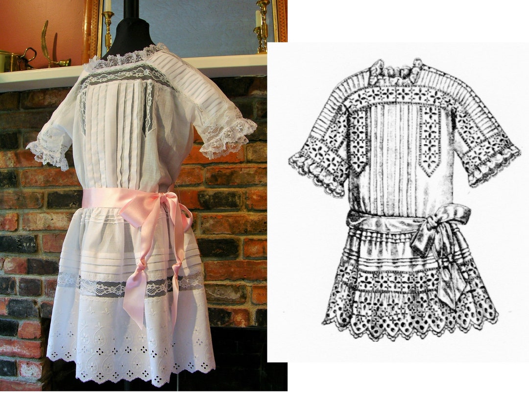 1912 Titanic Era Girl's Dress Sewing Pattern, 2-3 Years (PDF) #1912-C ...