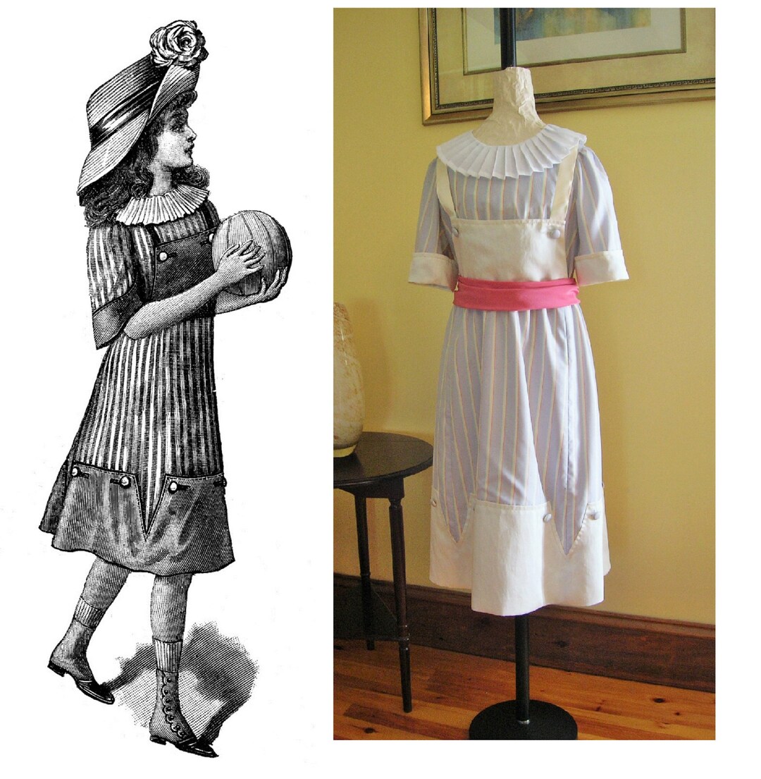 PDF Sewing Pattern:1911 Girl's Edwardian Titanic Era Dress (10-12yrs ...