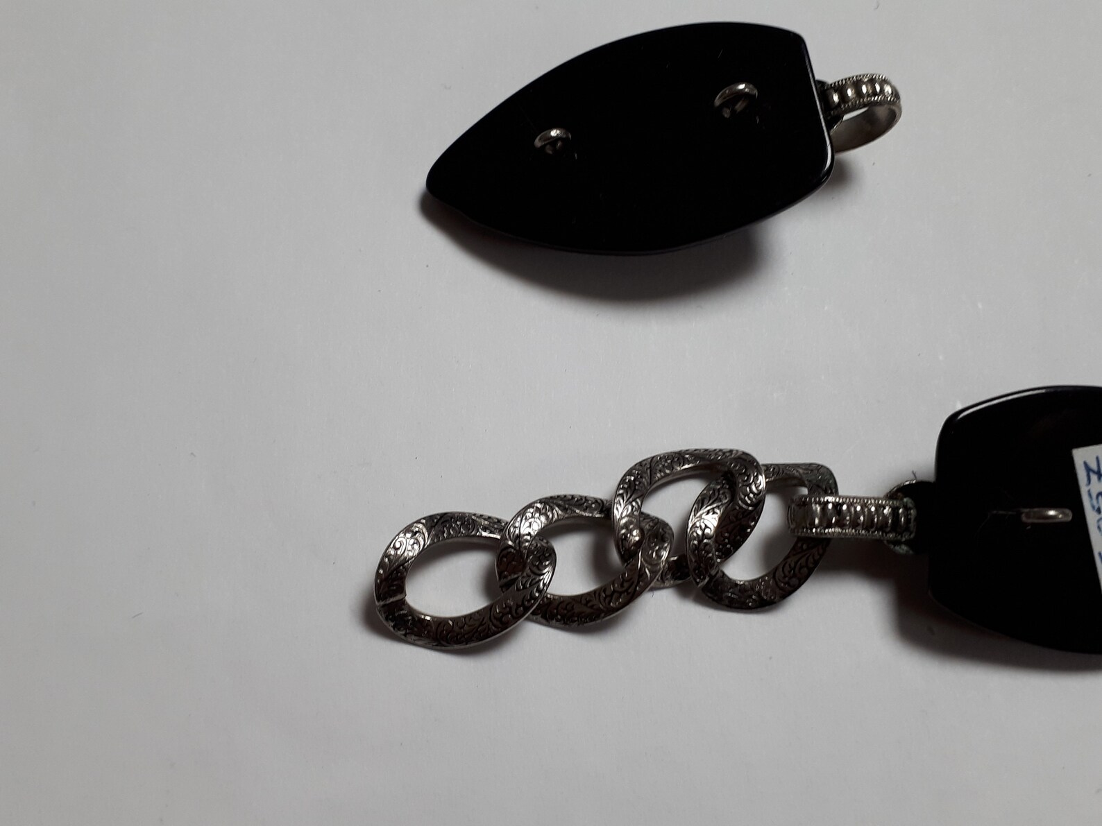 Vintage BAKELITE Shawl Clasp Black Beautiful Silvertone | Etsy