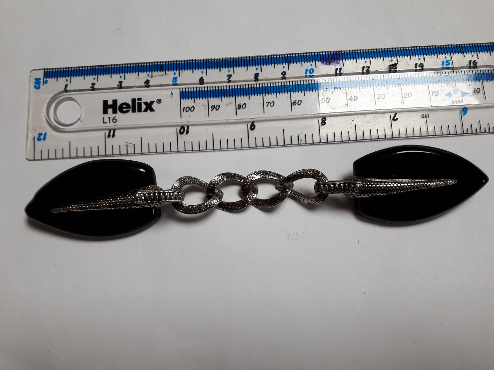 Vintage BAKELITE Shawl Clasp Black Beautiful Silvertone | Etsy