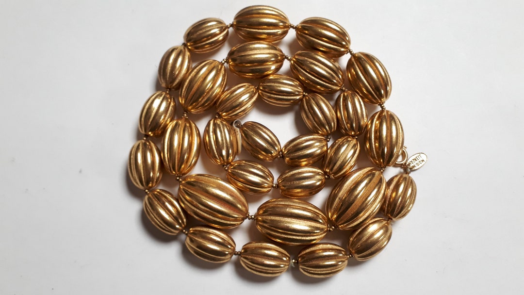 MIRIAM HASKELL Design by VRBA, Long Necklace and Earrings, Gold-tone ...