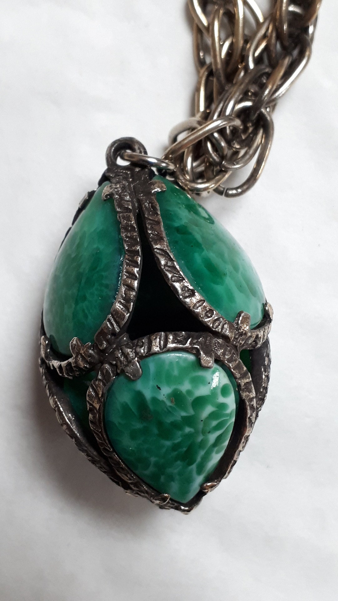 TRIFARI Crown BRACELET, Chain With Green Speckled Glass Dangle, Key - Etsy