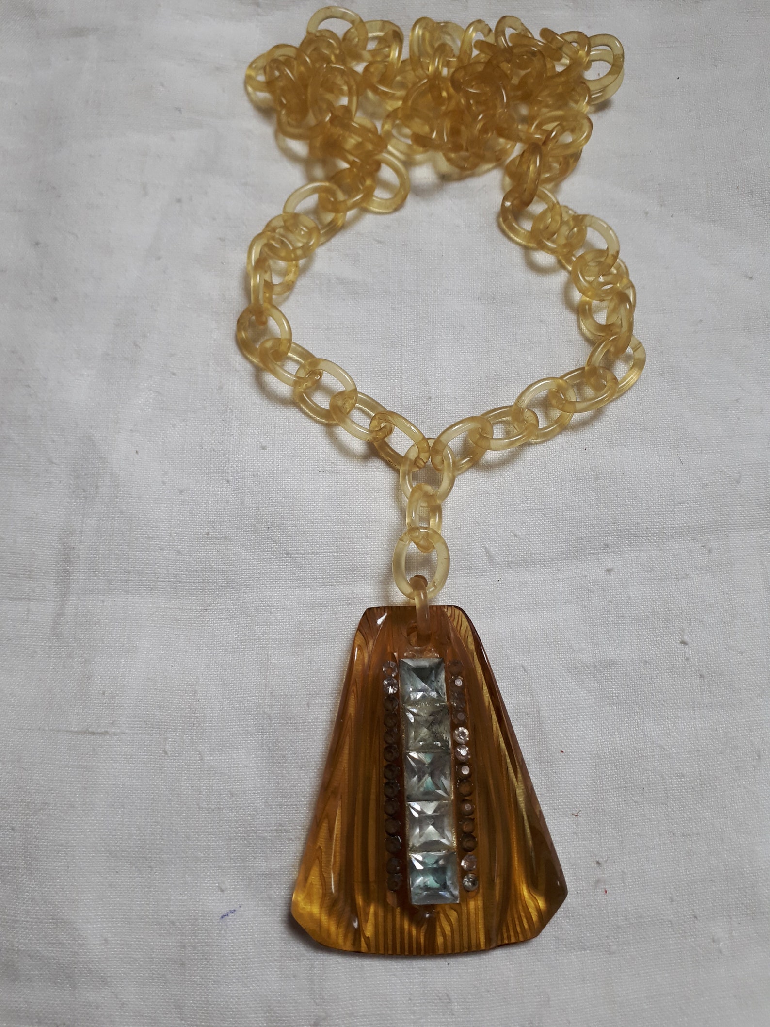 Vintage Celluloid Chain With Bakelite Pendant Necklace, Classic, Apple ...