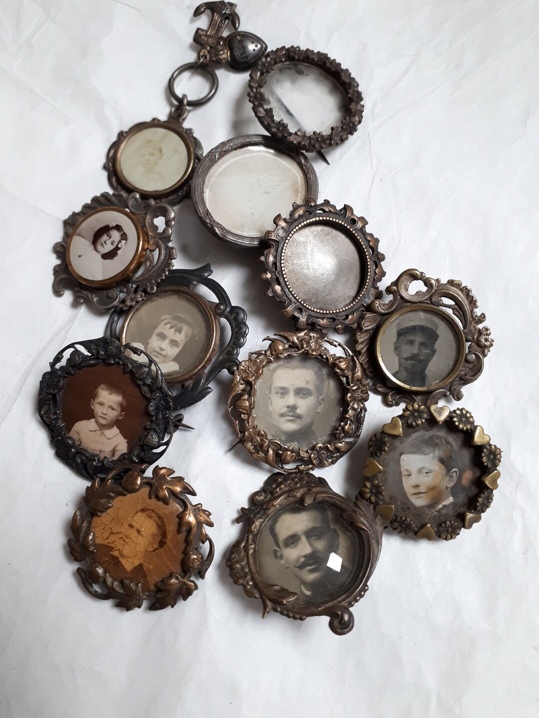 MINI Photo Frame BROOCH, French Brass, Flowers - Etsy UK