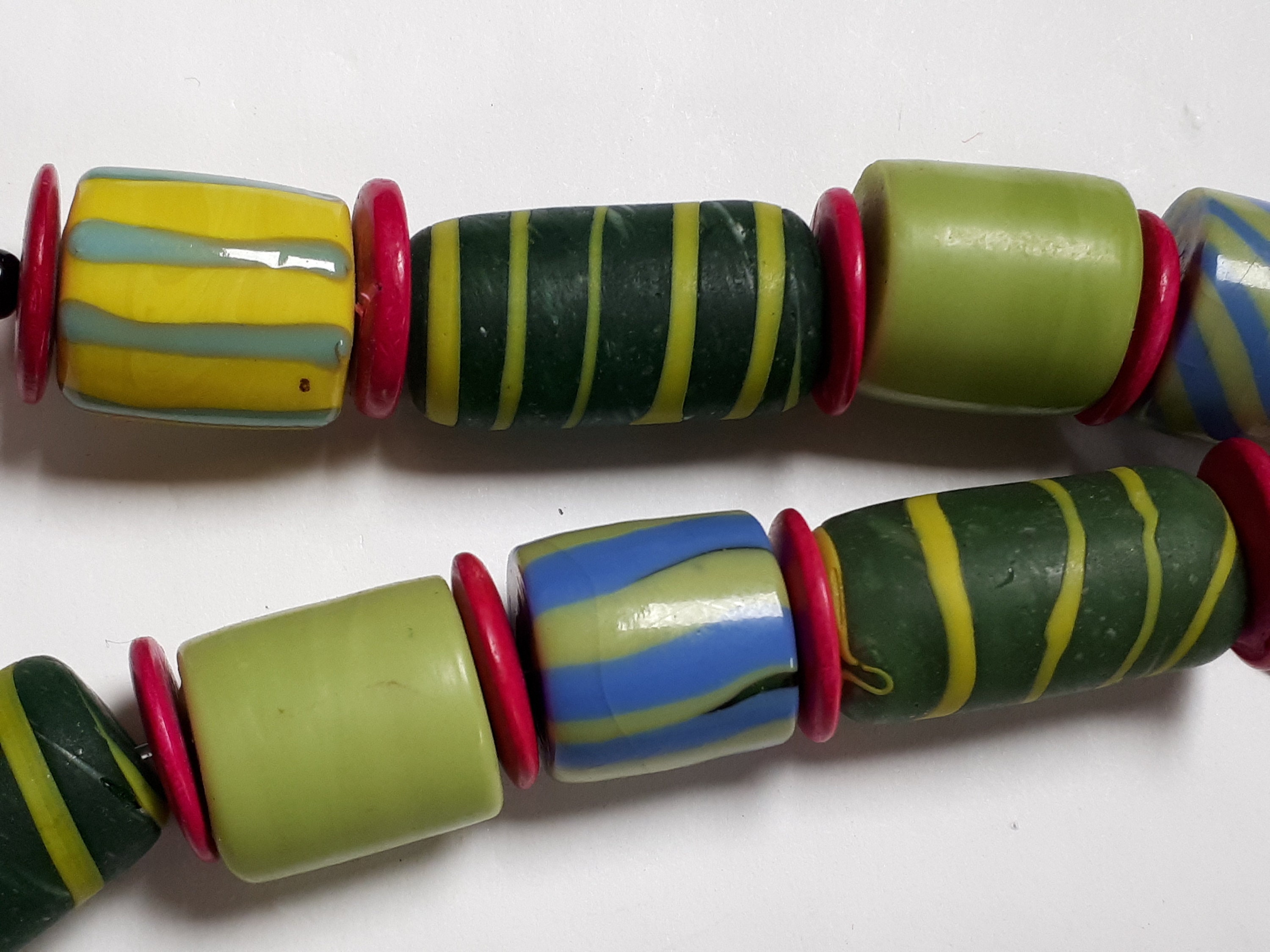 LANGANI Vintage Necklace Glass Ceramic Greens Blues - Etsy