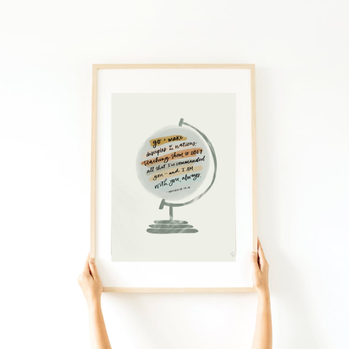 Great Commission Art Print | Global Missions | Boho Globe Print | Make ...