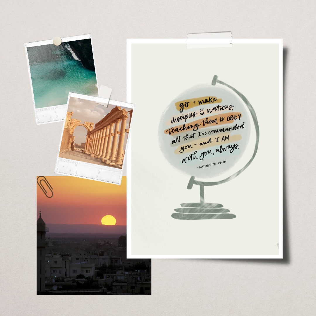 Great Commission Art Print | Global Missions | Boho Globe Print | Make ...