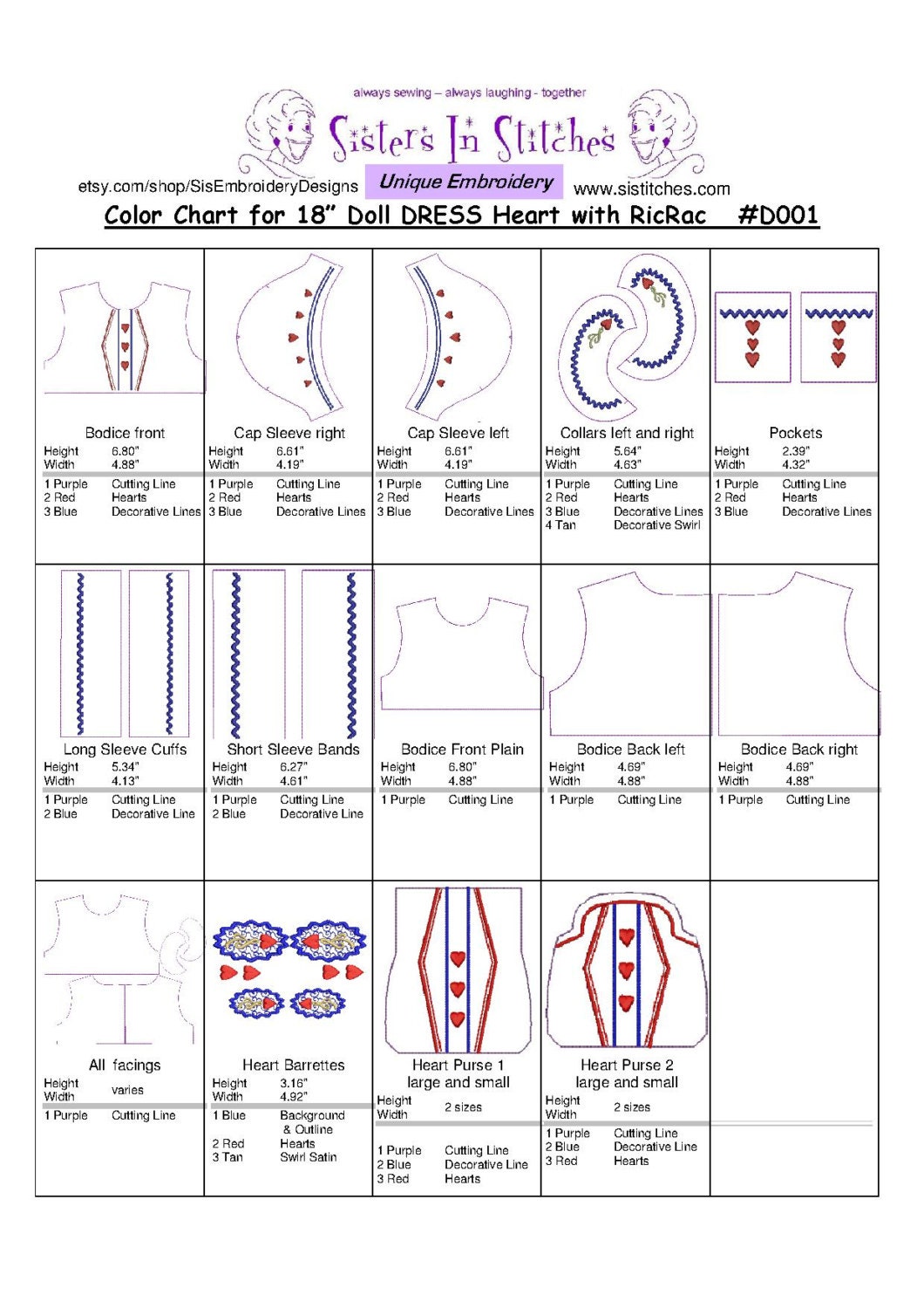 18-inch Doll ITH Pattern, Machine Embroidery / DIGITAL DOWNLOAD, Sweet ...