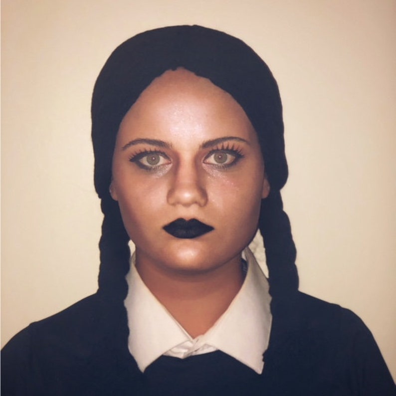 Wednesday Addams Inspired Crochet Hair Hat Wig - Etsy