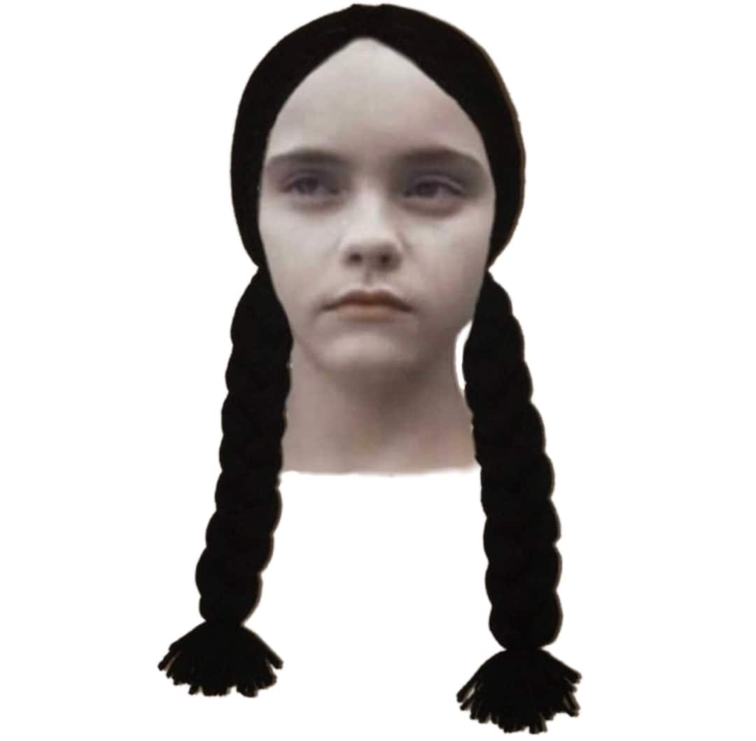 Wednesday Addams Inspired Crochet Hair Hat Wig - Etsy