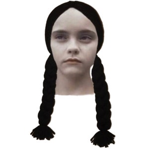 Wednesday Addams Inspired Crochet Hair Hat Wig - Etsy