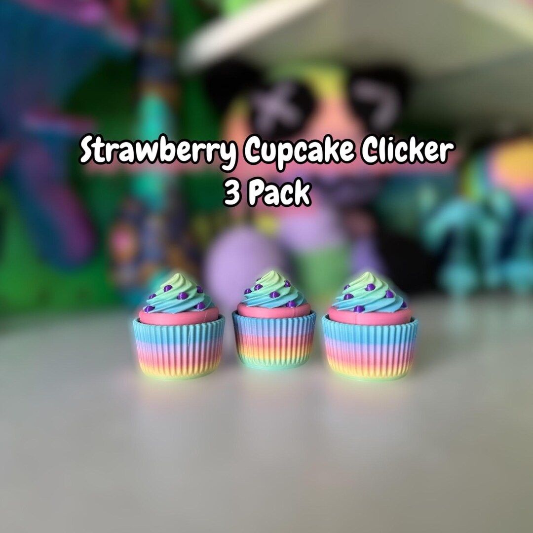 Strawberry Cupcake Clicker 3 Pack - Etsy
