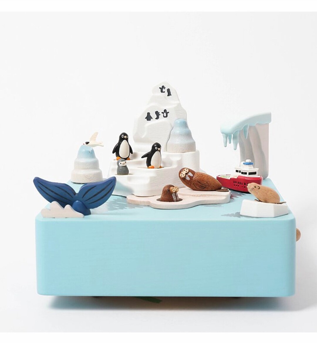 Stunning Antarctica Wooden Music Box Penguins Sea Lions Whale Pole - Etsy