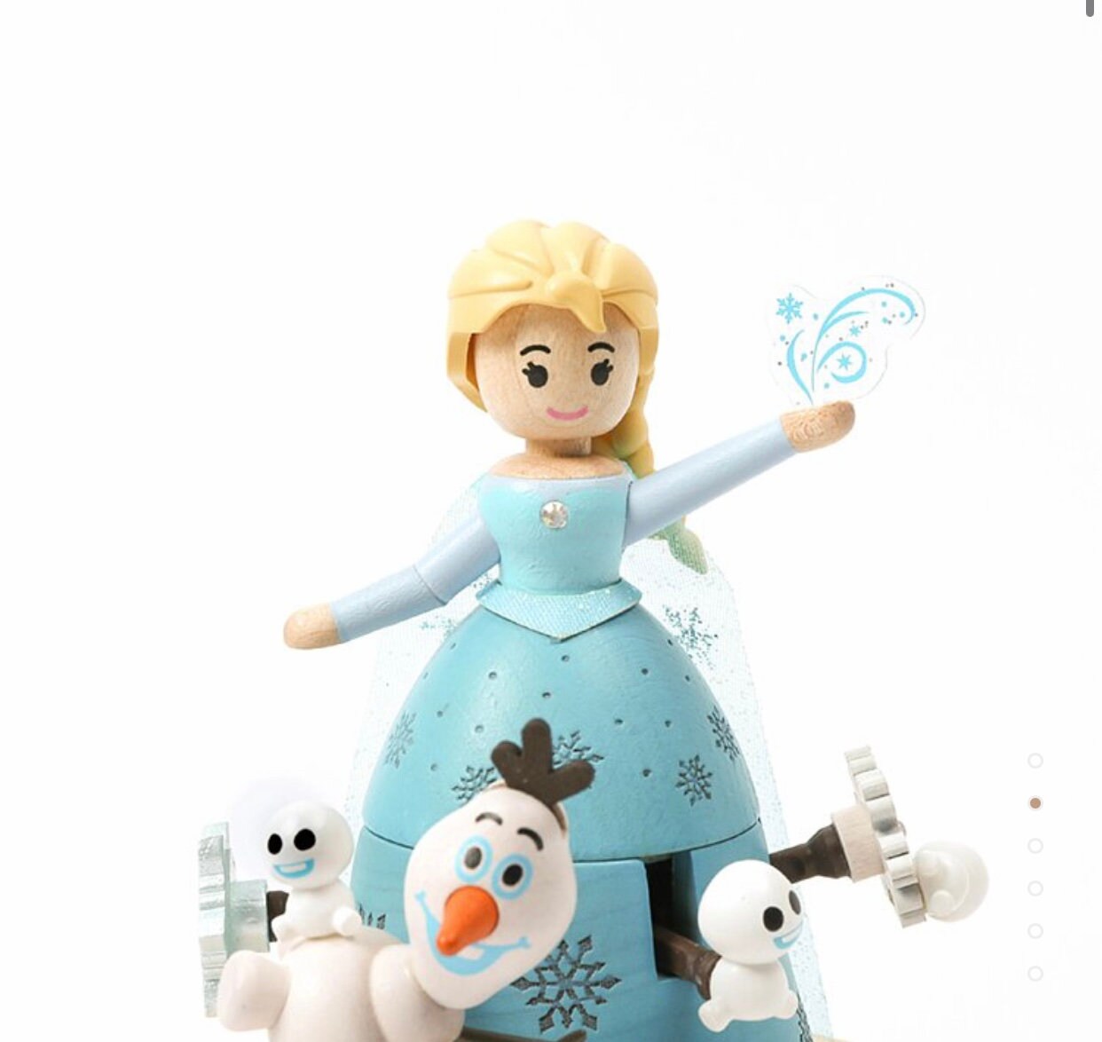Stunning Wooden Music Box Frozen Elsa Olaf Snowmen Rotating up and Down ...
