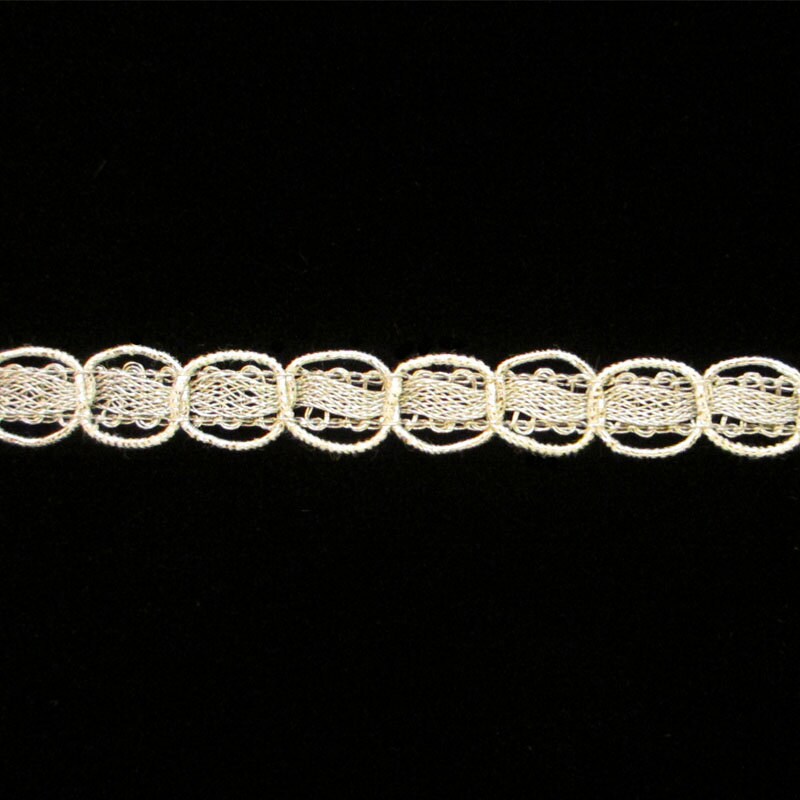 609.3 Metallic Gimp Trim - "circles" Bright-silver - 3/8" (9mm), Silver ...