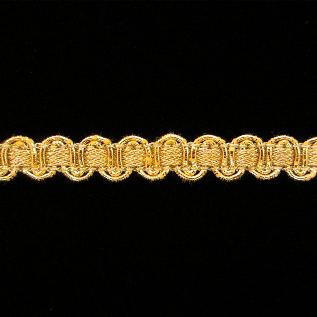 621.1 Metallic Gimp Trim - "large U-loop" Bright Gold - 3/8" (9mm ...