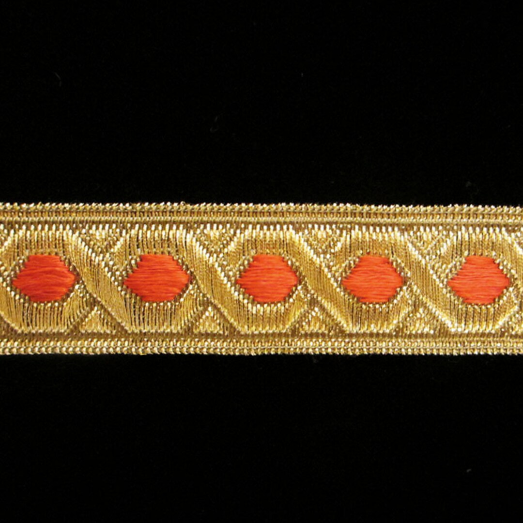809.1 Metallic Galloon Trim - Red Hex 3/4" (19mm), Red and Gold Trim ...