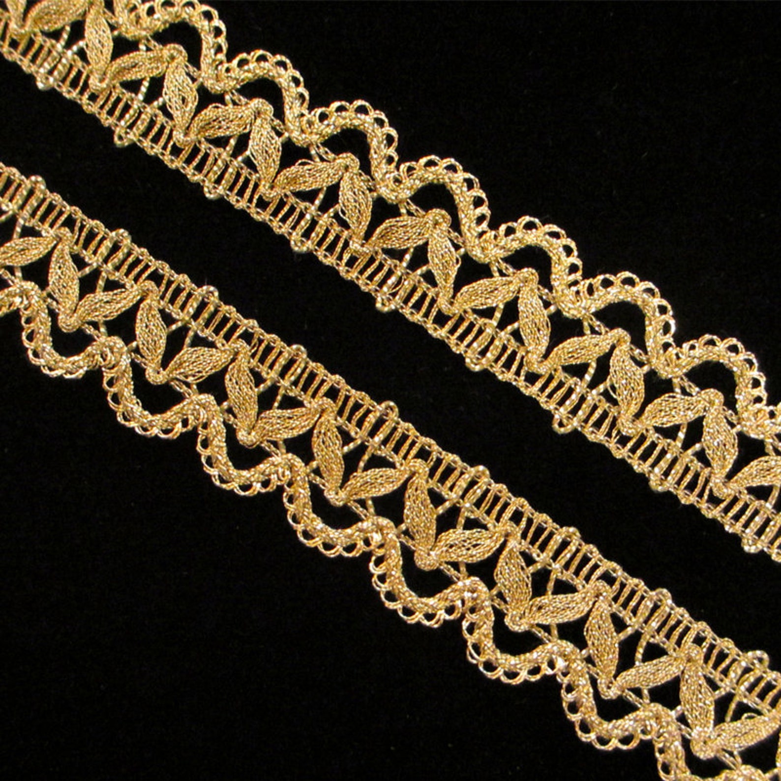 756 Metallic Gimp Trim lace Gimp Antique-gold 7/8 22mm, Metallic Gold ...